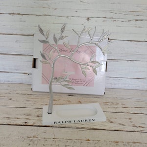 Tree Shaped Jewelry Display Wooden Base Metal Tree Necklace and ...