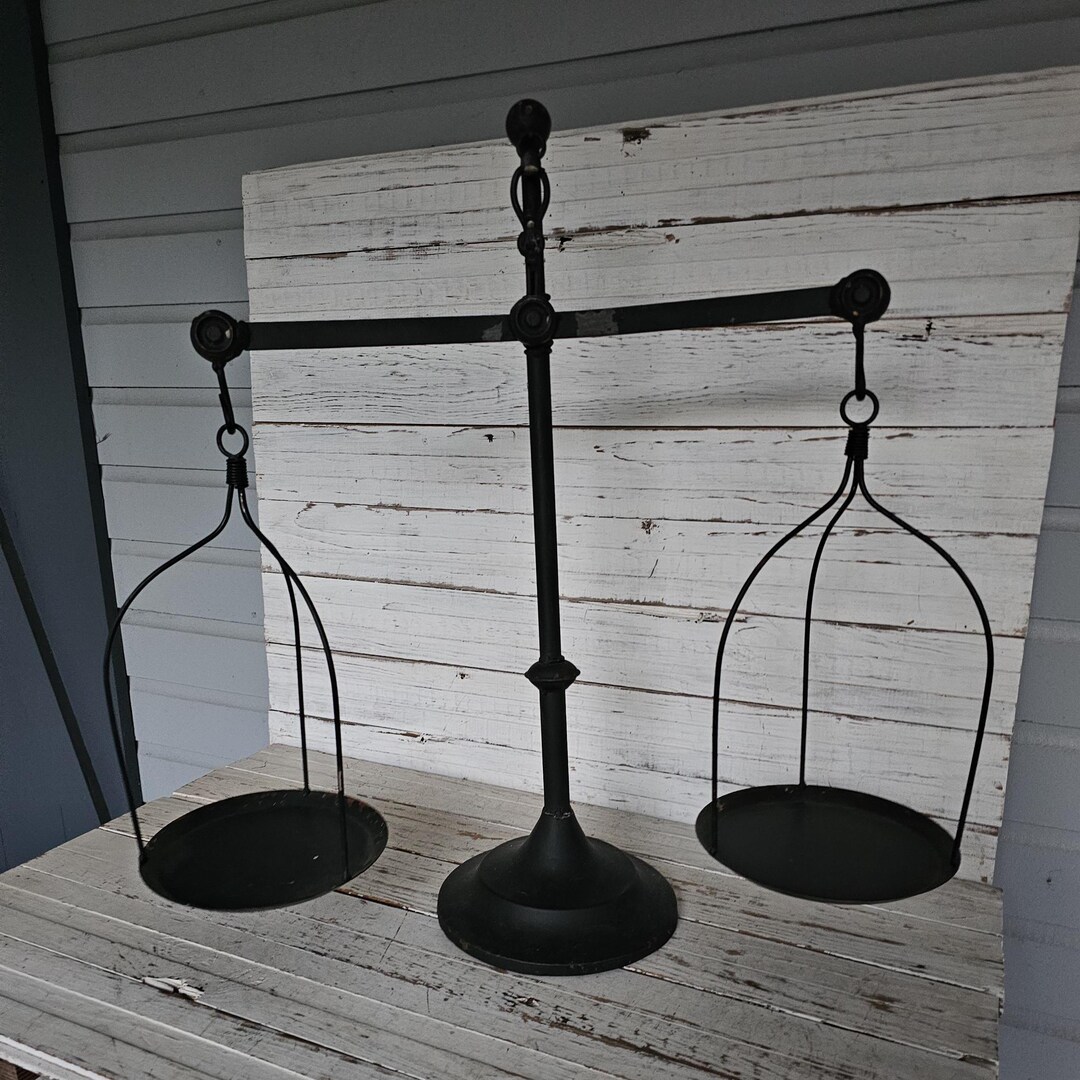 Vintage Style Balance Scale - Wrought Iron - Large Black Metal ...