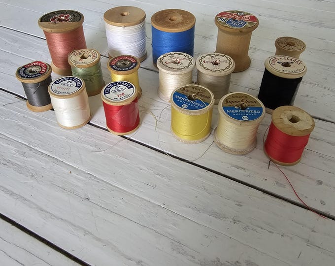 Free Shipping - Wooden Spools - Vintage - Some Without Thread - Sewing ...