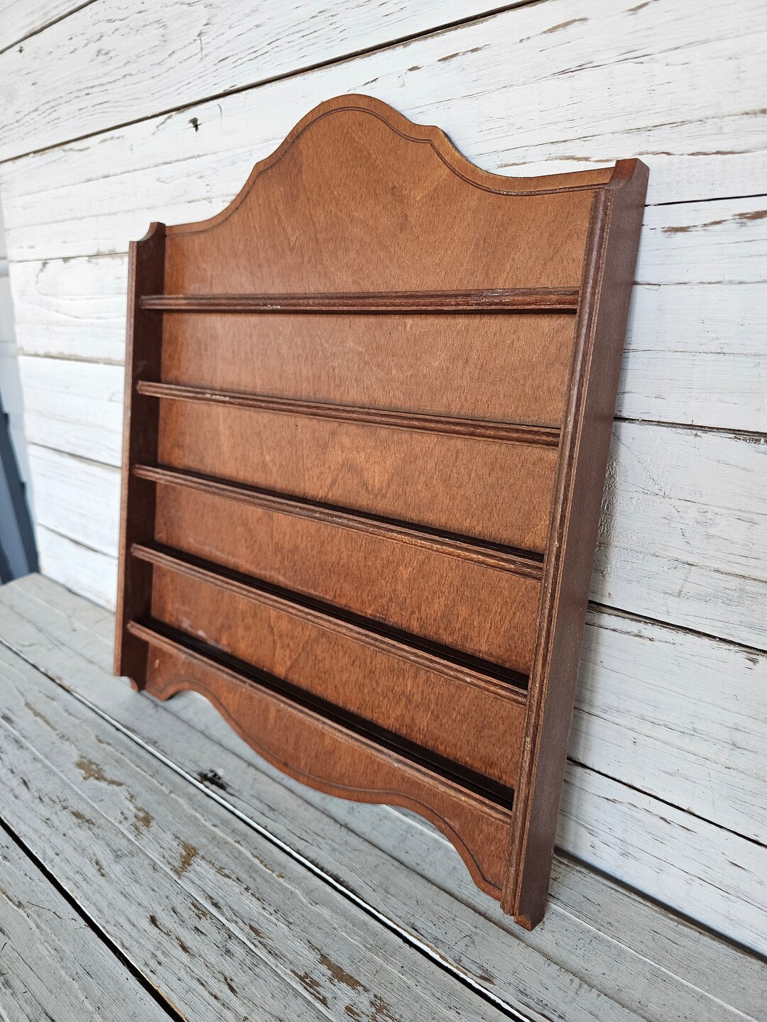 Vintage Mini Plate Display Rack Farm House Decor Wall Hanging Country ...