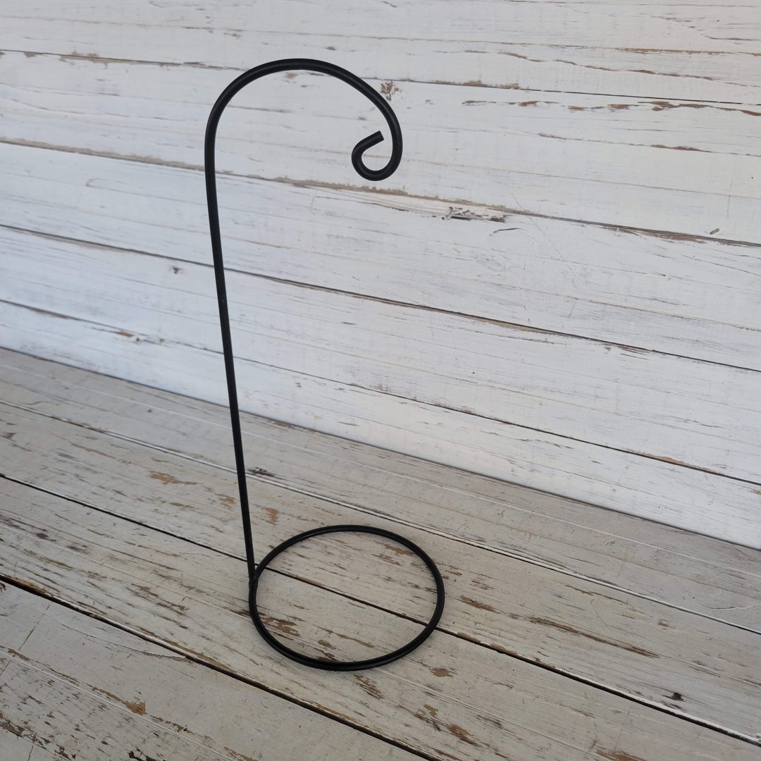 Vintage Petite Black Metal Ornament Holder - Metal Ornament Stand ...