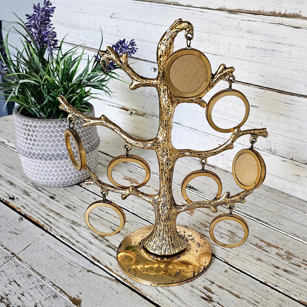 Gold Metal Picture Display Family Tree Jewelry Display Small Hanging ...