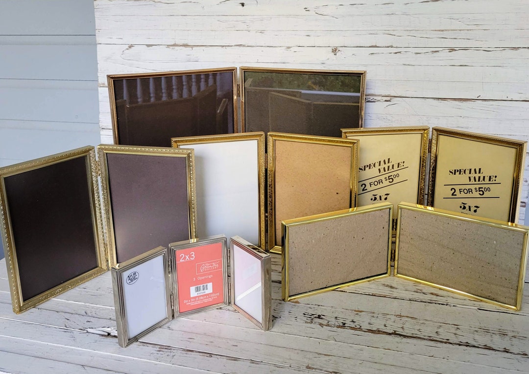 Vintage Picture Frames - Bi-fold and Multiple Joined Frames Tabletop or ...