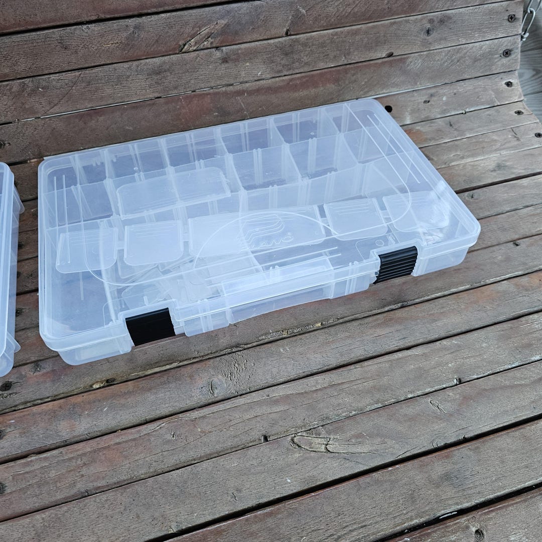 Set of 2 Plano Frosted Plastic Craft Organizers: Plano Storage Bin With ...