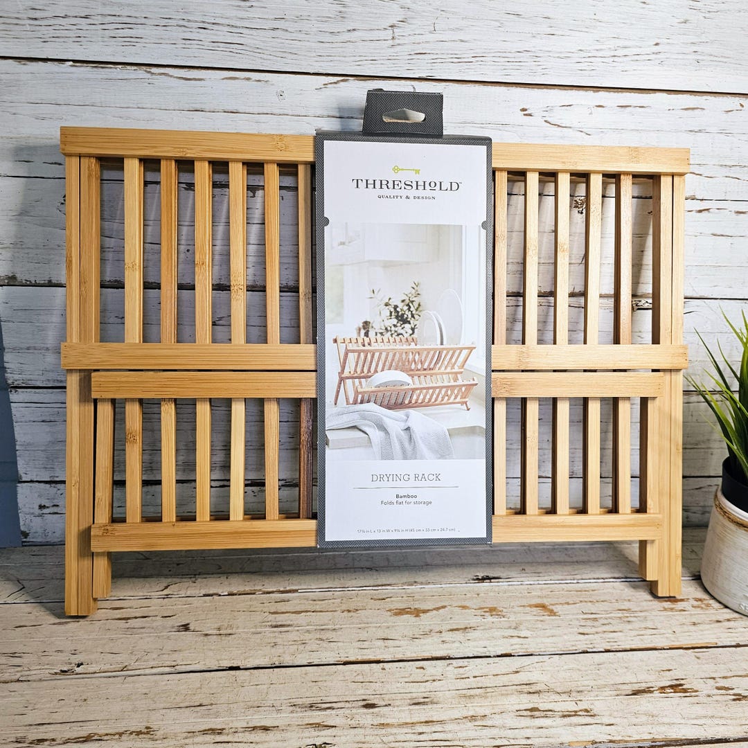 New Wooden Drying Rack - Collapsible Plate Rack - Countertop Drying ...