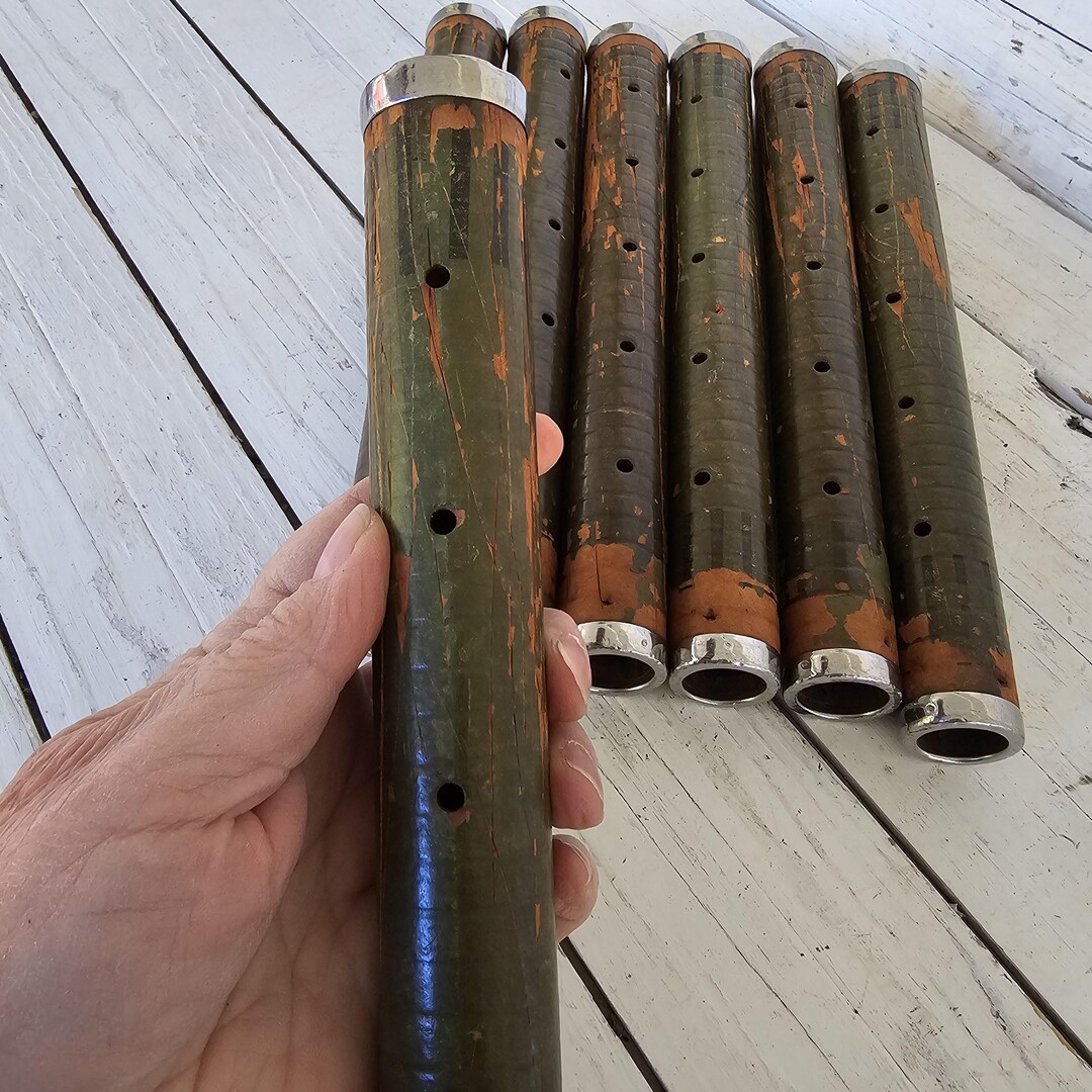 Army Green Wooden Spindles: 11" Hollow Craft Supply Spools-s - Etsy