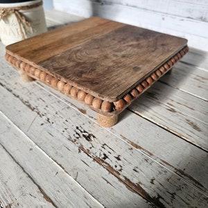 Square Wooden Display Tray Decorative Square Stand Light Wooden Stand ...