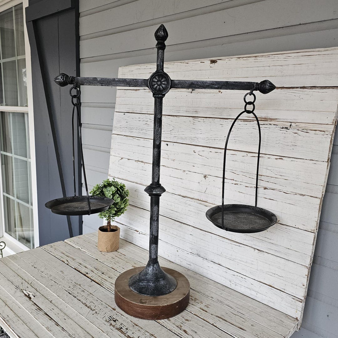Vintage Metal Weight Balancing Scale - Decorative Desktop Decor ...