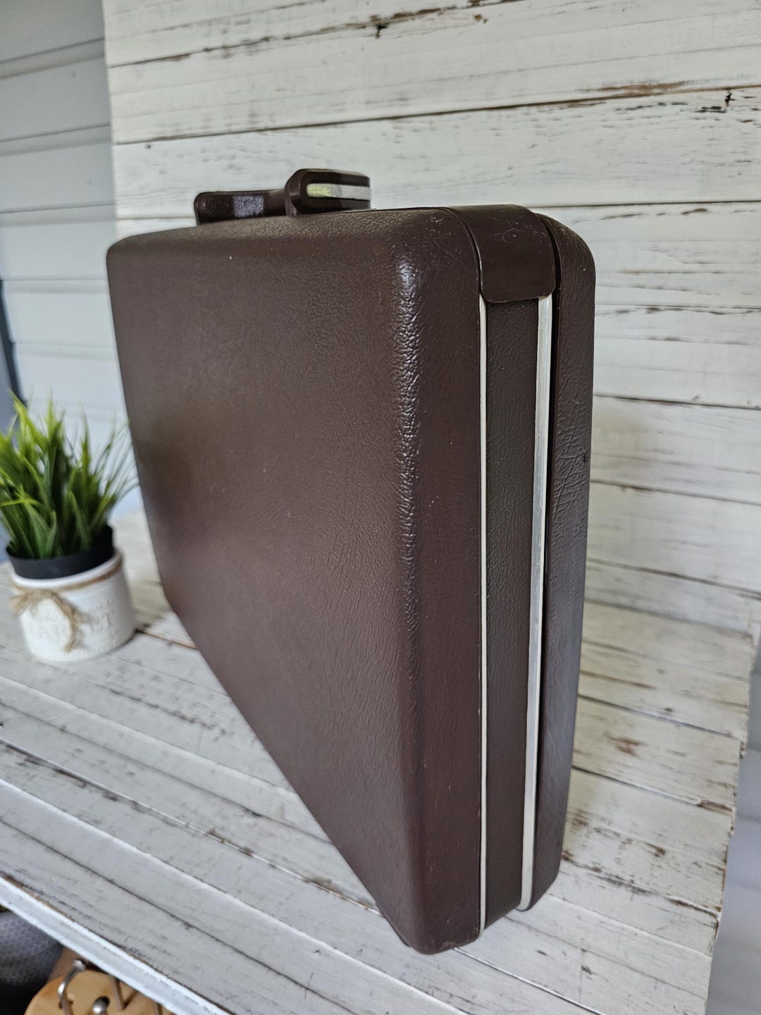 Vintage Samsonite Delegate Thin Hard Plastic Briefcase Dark Brown ...