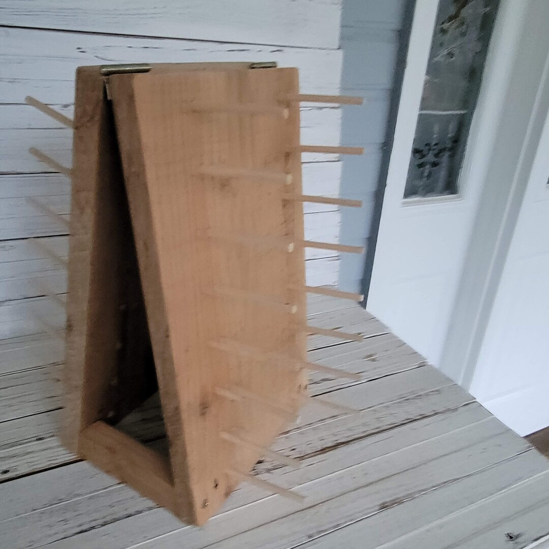 Wooden Display Rack With Pegs Handmade Light Wood Long Pegs Ornament ...
