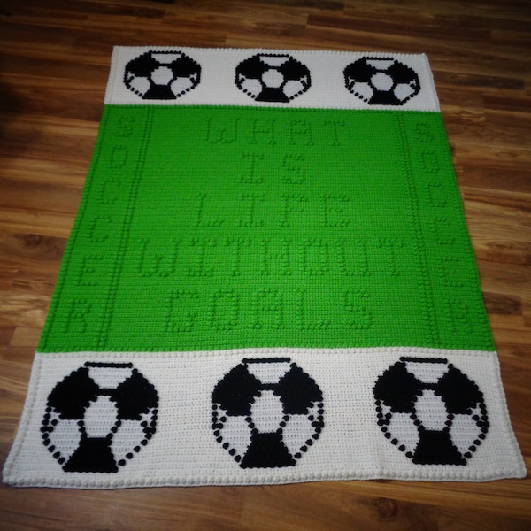 Crochet Soccer Blanket Pattern - Etsy
