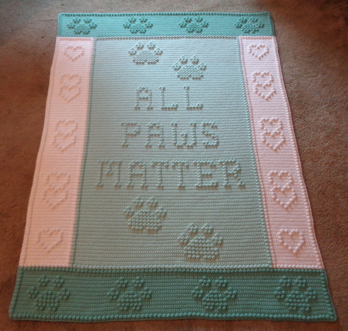 Pattern Crochet Blanket All Paws Matter 334 - Etsy