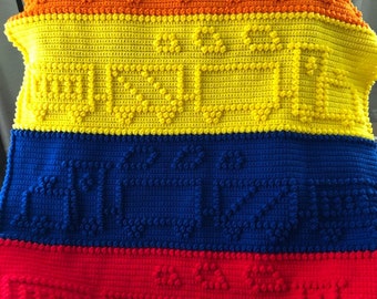 Crochet Pattern Choo Choo Train Bobble Stitch Blanket - Etsy