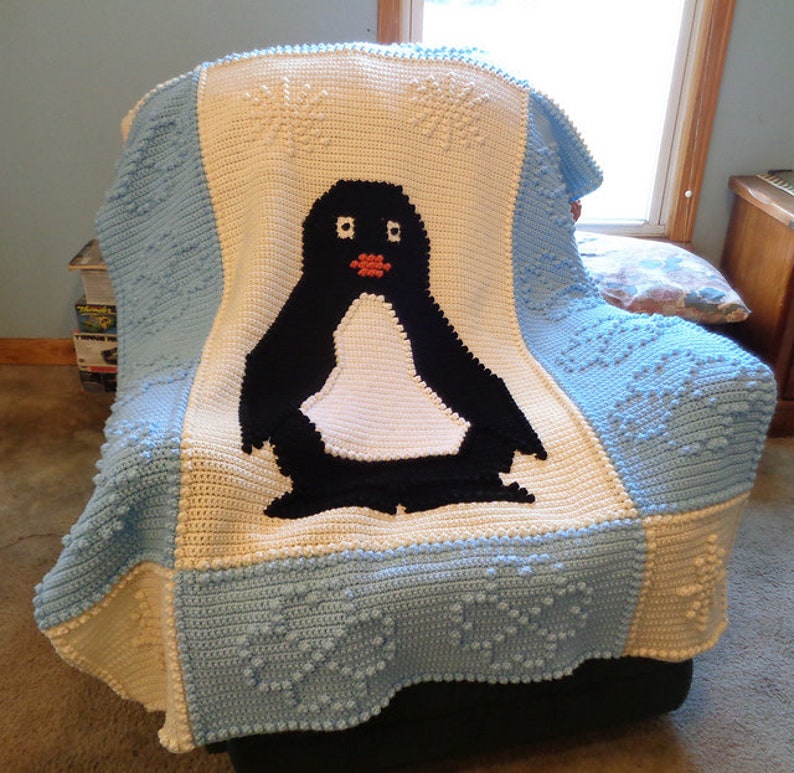 Pattern Crochet Blanket Penguin - Etsy