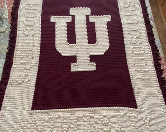 Crochet Indiana University Blanket Pattern - Etsy