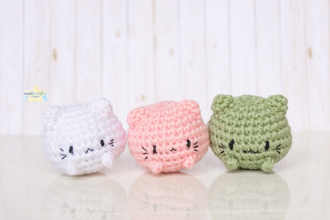 Small Mochi Cat Amigurumi, Bite Sized Marshmallow Crochet Cat, Kitty ...