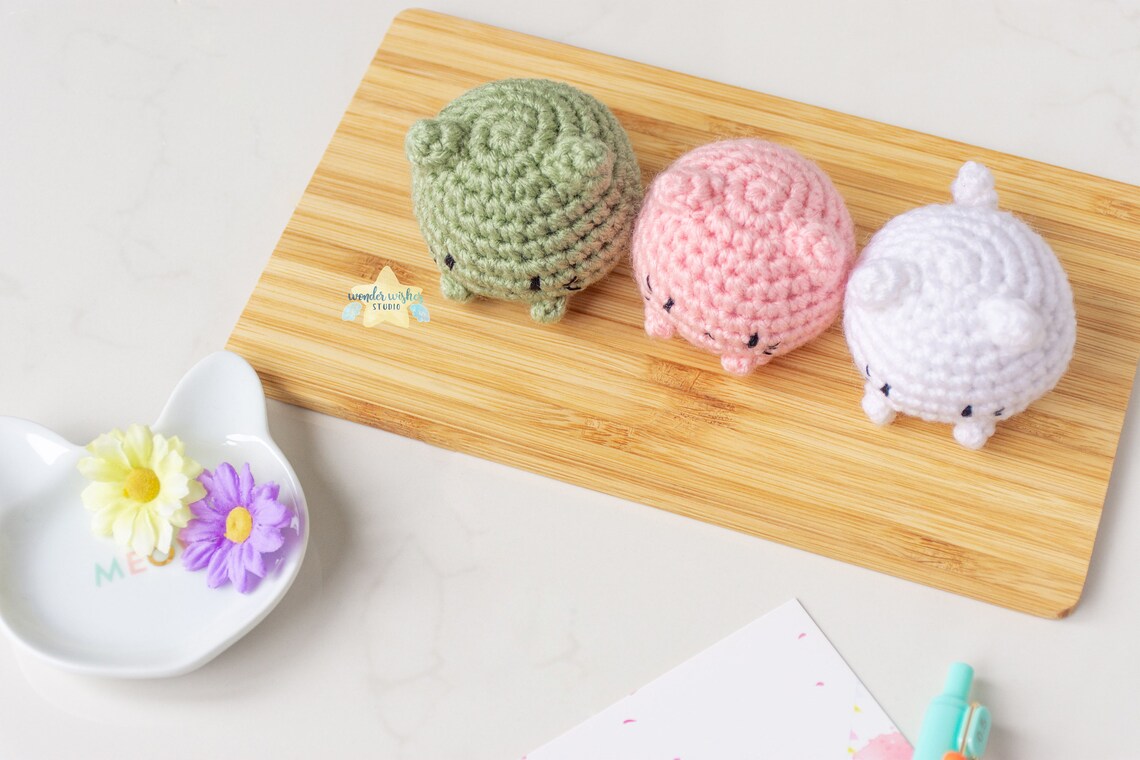 Small Mochi Cat Amigurumi Bite Sized Marshmallow Crochet Cat - Etsy