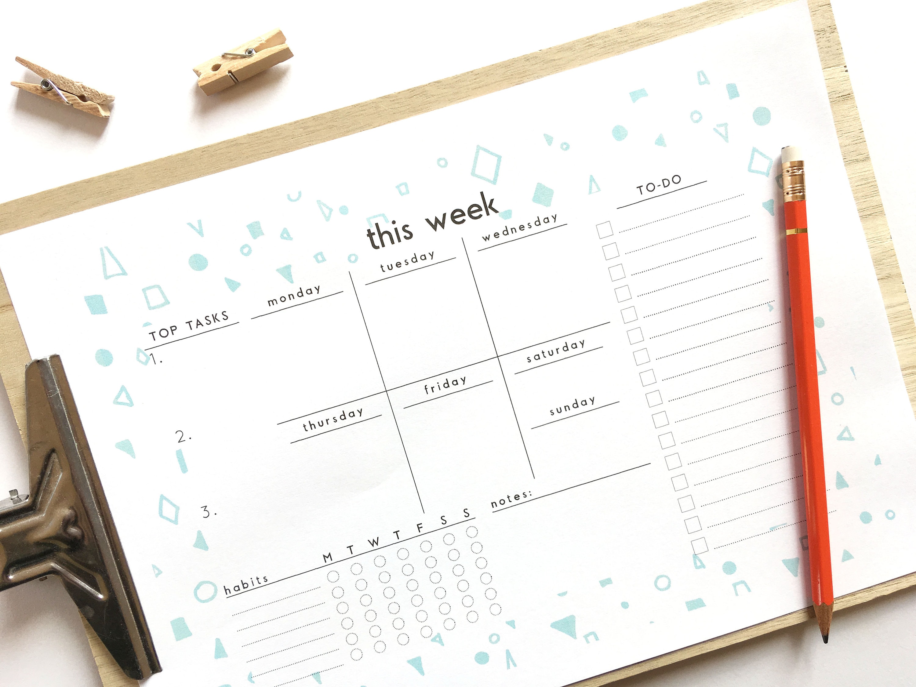 One Page Planner Printable, Simple Weekly Planner Weekly to Do List ...