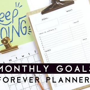 Goal Planner Monthly Planner Printable, Goal Setting Productivity ...