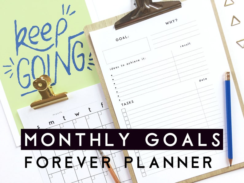Goal Planner Monthly Planner Printable, Goal Setting Productivity ...
