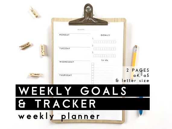 Goal Setting Planner Printable Weekly Organizer With Goal | Etsy