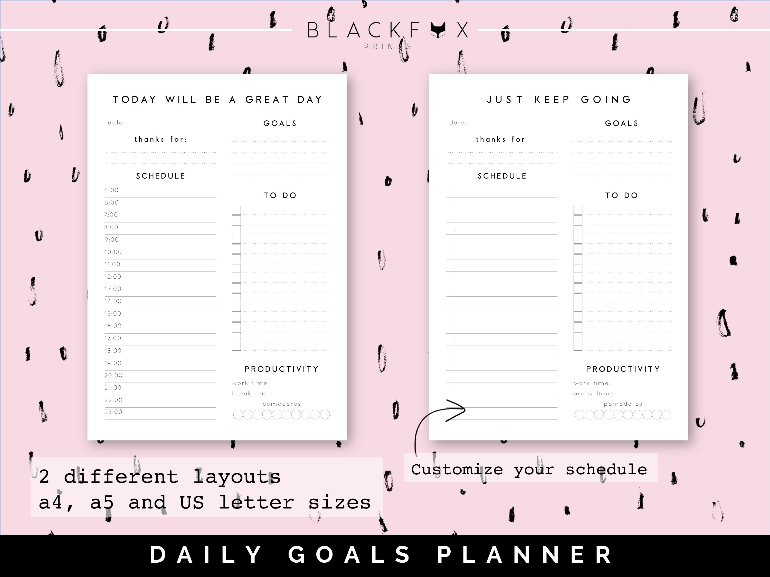 Goal Setting Planner Printable, Goal Digger Daily Planner & Weekly ...