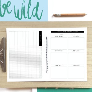 Agenda Planner Printable MONTHLY GOALS, A5 Filofax Goal Planner Inserts ...