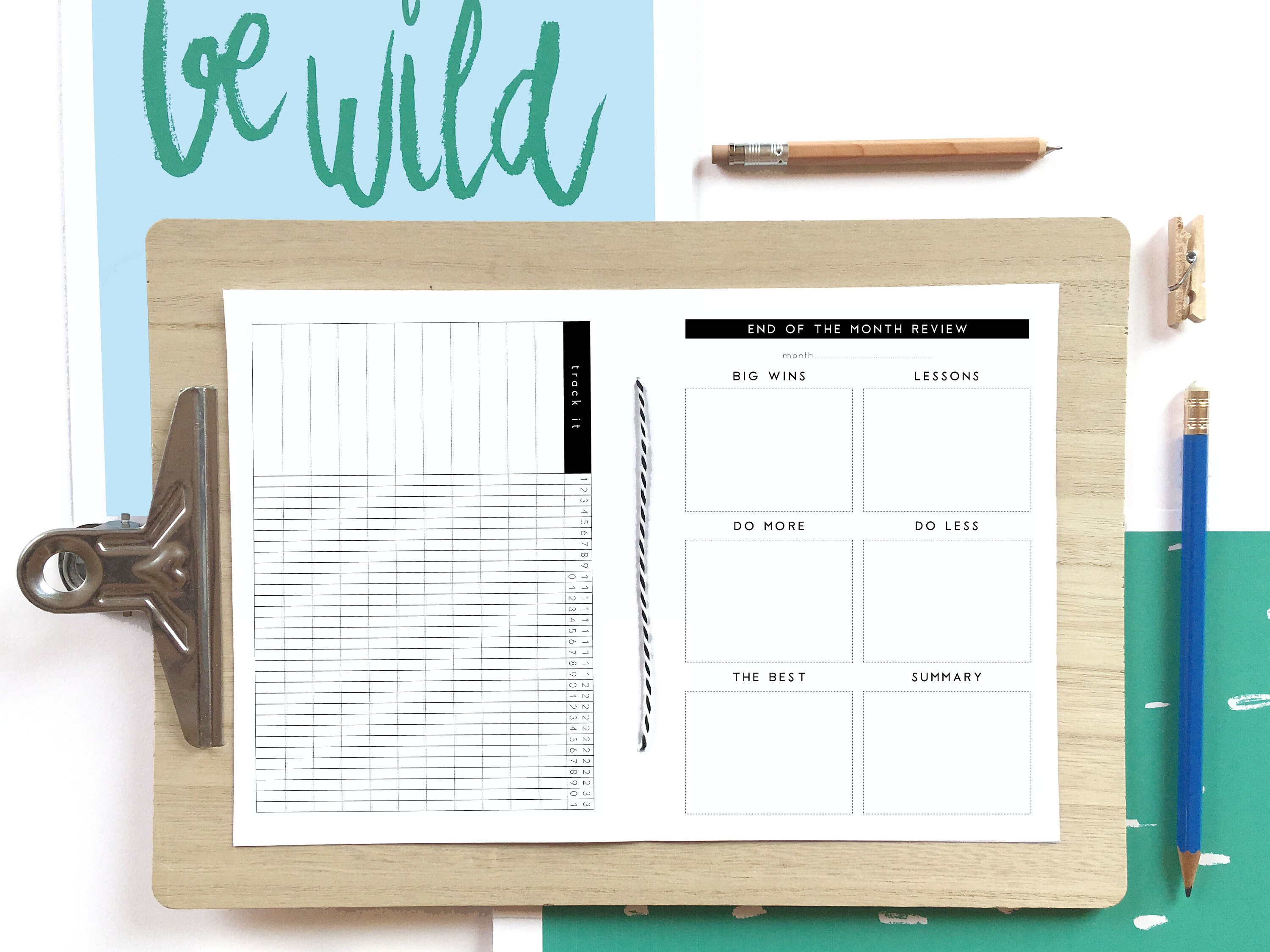 Agenda Planner Printable MONTHLY GOALS A5 Filofax Goal | Etsy