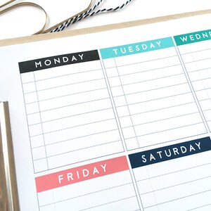 Notebook Style Weekly Planner Digital Download Printable Week - Etsy Canada