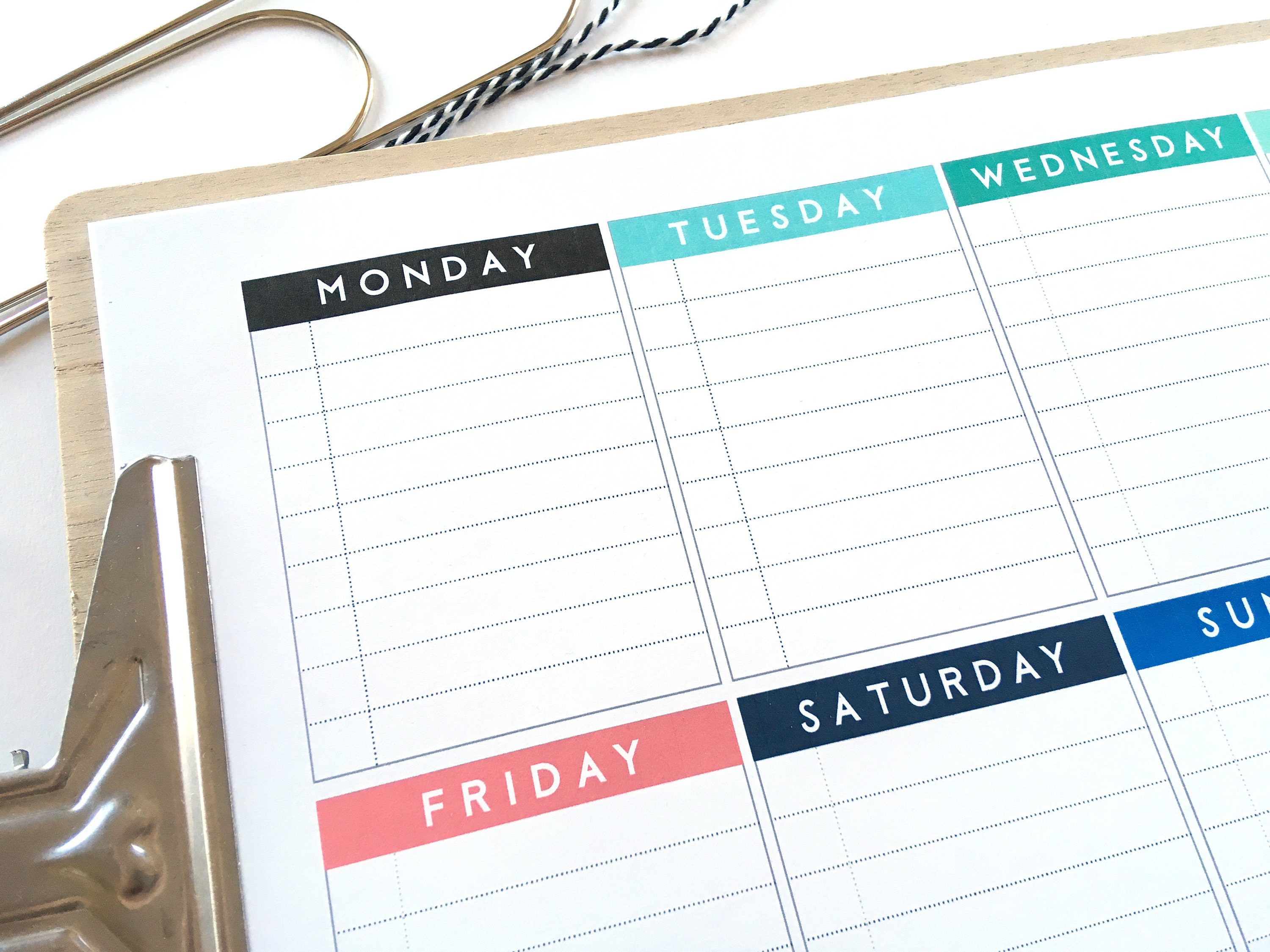 Notebook Style Weekly Planner Digital Download Printable Week - Etsy Canada