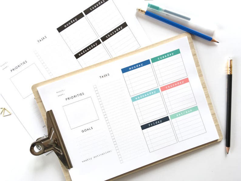 BUNDLE WEEKLY PLANNER Printable. 10 Weekly Organizer Planner Pages ...