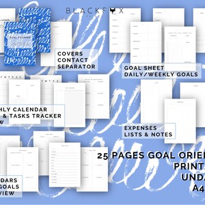 Goal Planner Digital Download, Printable Personalized Planner Inserts ...