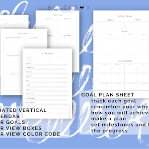 Goal Planner Digital Download, Printable Personalized Planner Inserts ...