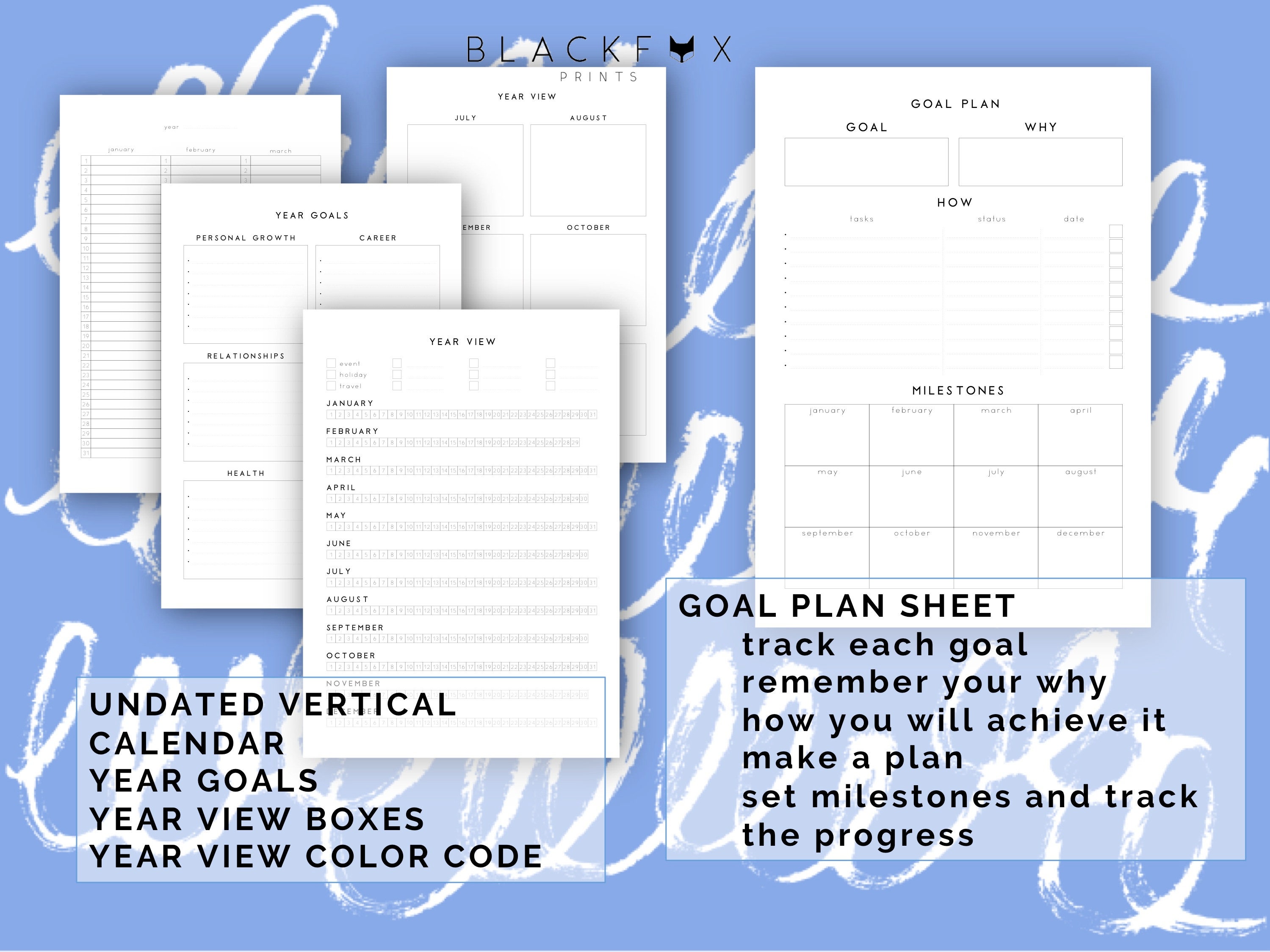 Goal Planner Digital Download Printable Personalized Planner | Etsy