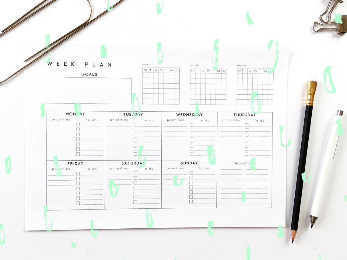 WEEKLY PLANNER Printable Kit Digital Download Printable | Etsy