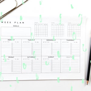 WEEKLY PLANNER Printable Kit Digital Download, Printable Minimalist Eco ...