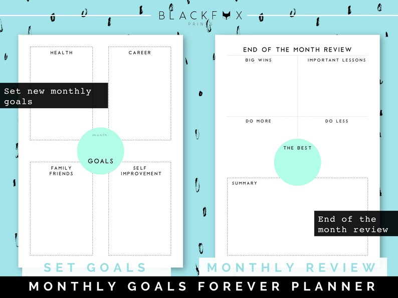 Goal Planner Monthly Planner Printable, Goal Setting Productivity ...
