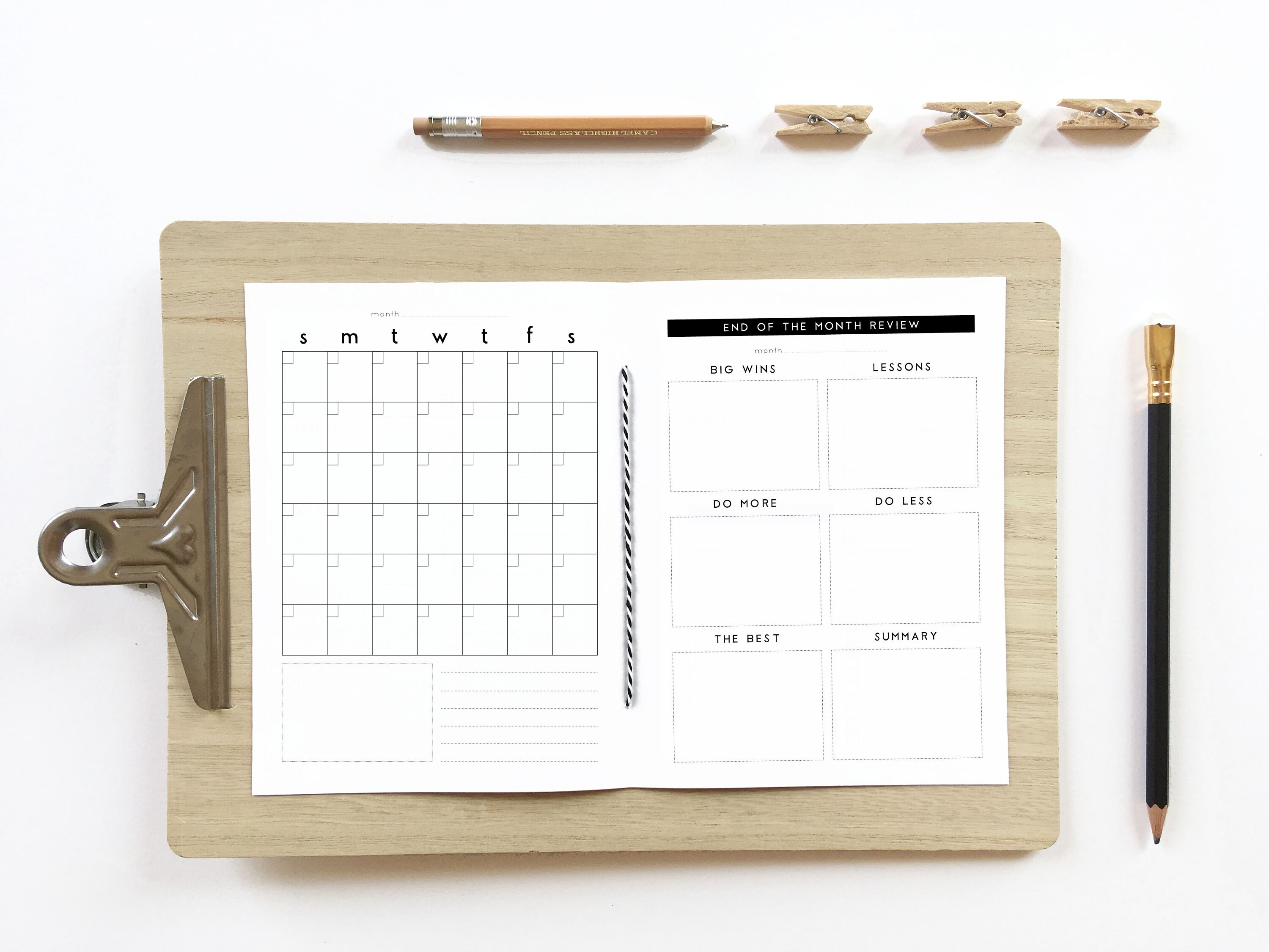 Agenda Planner Printable MONTHLY GOALS A5 Filofax Goal | Etsy