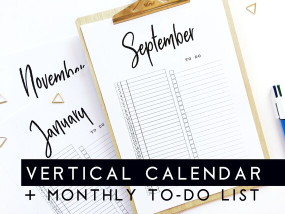 Printable Calendar Desk Calendar and Monthly to Do List | Etsy