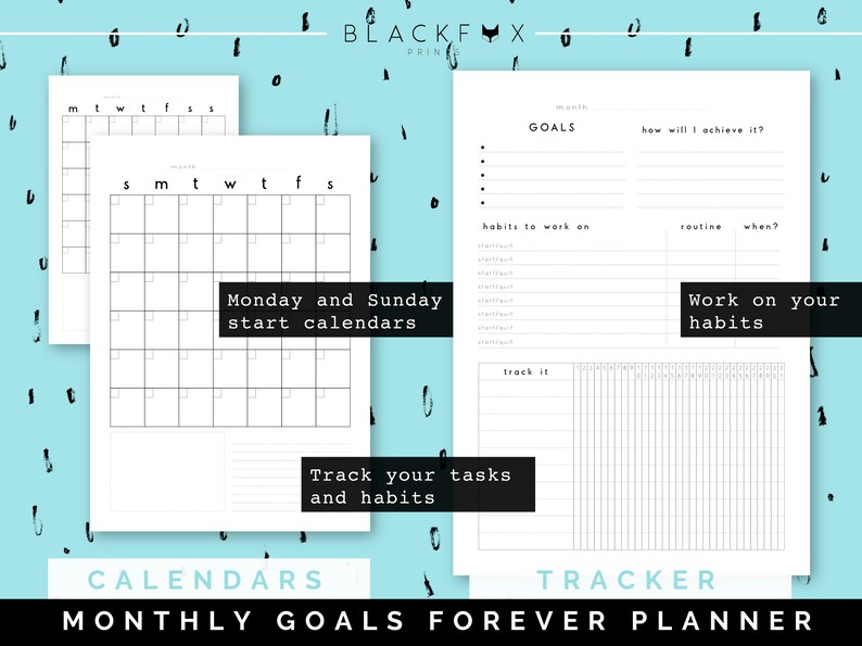 Goal Planner Monthly Planner Printable, Goal Setting Productivity ...