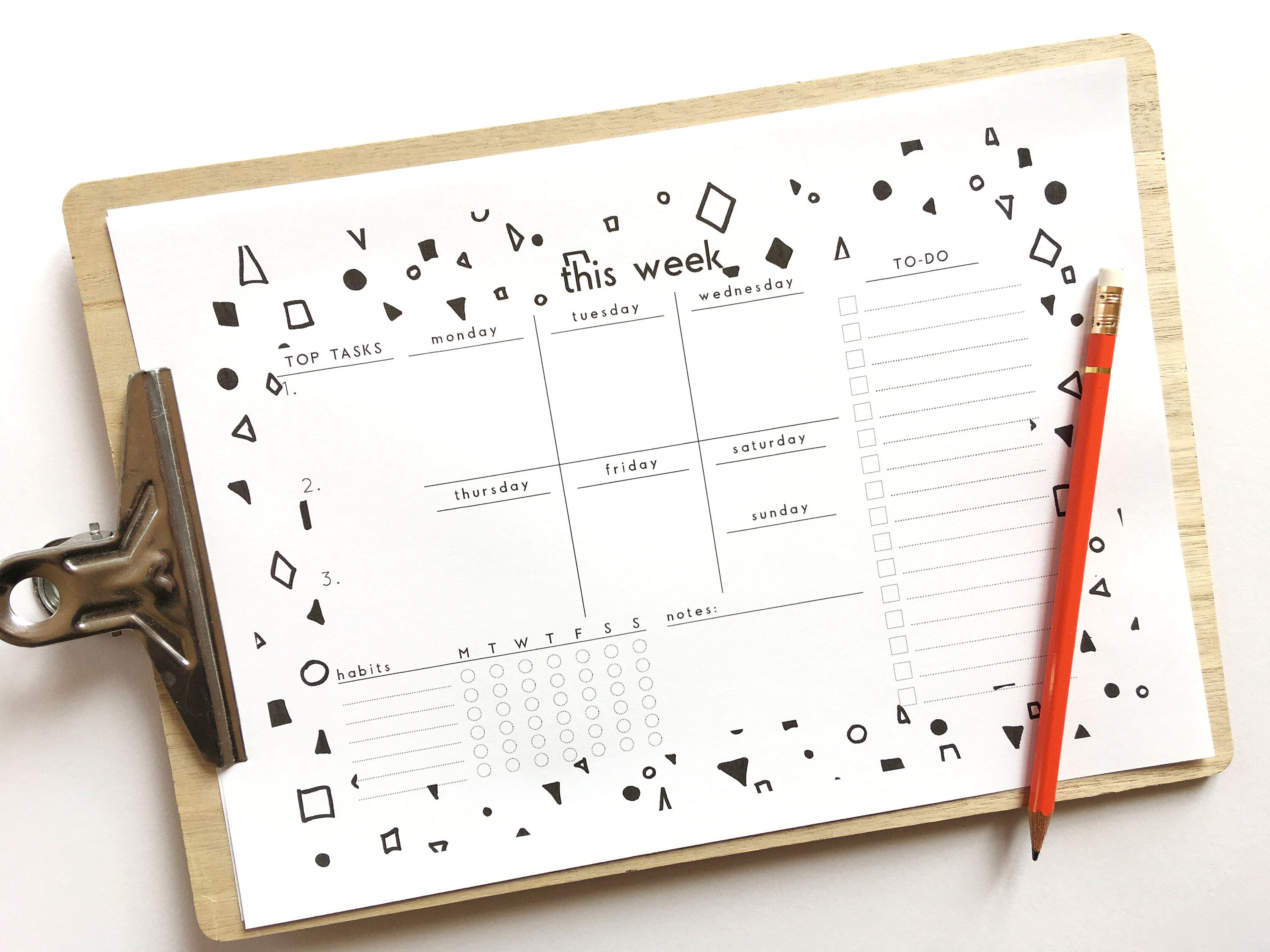 One Page Planner Printable, Simple Weekly Planner Weekly to Do List ...