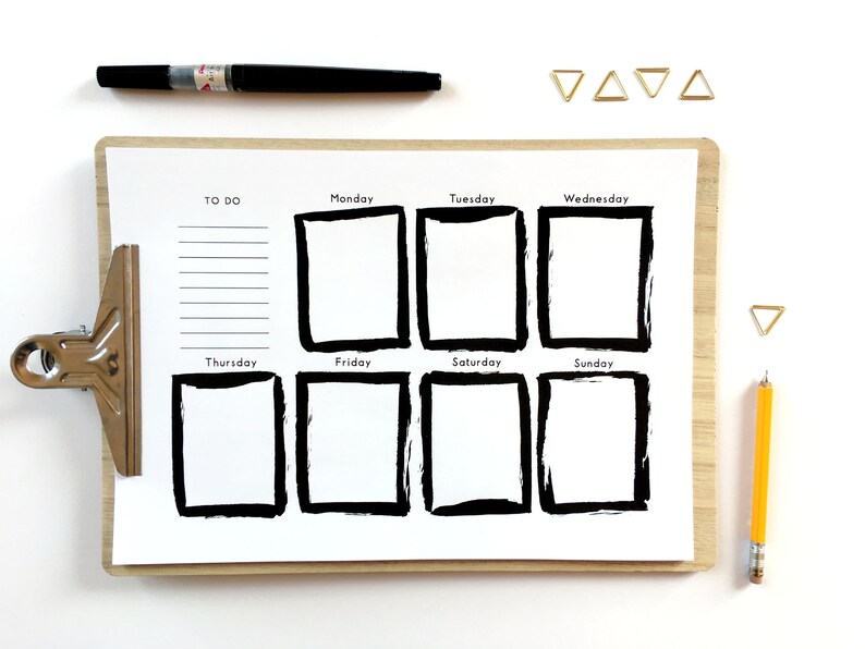 Weekly Printable Planner Ink Boxes, Digital Download, to Do List, A4 A5 ...