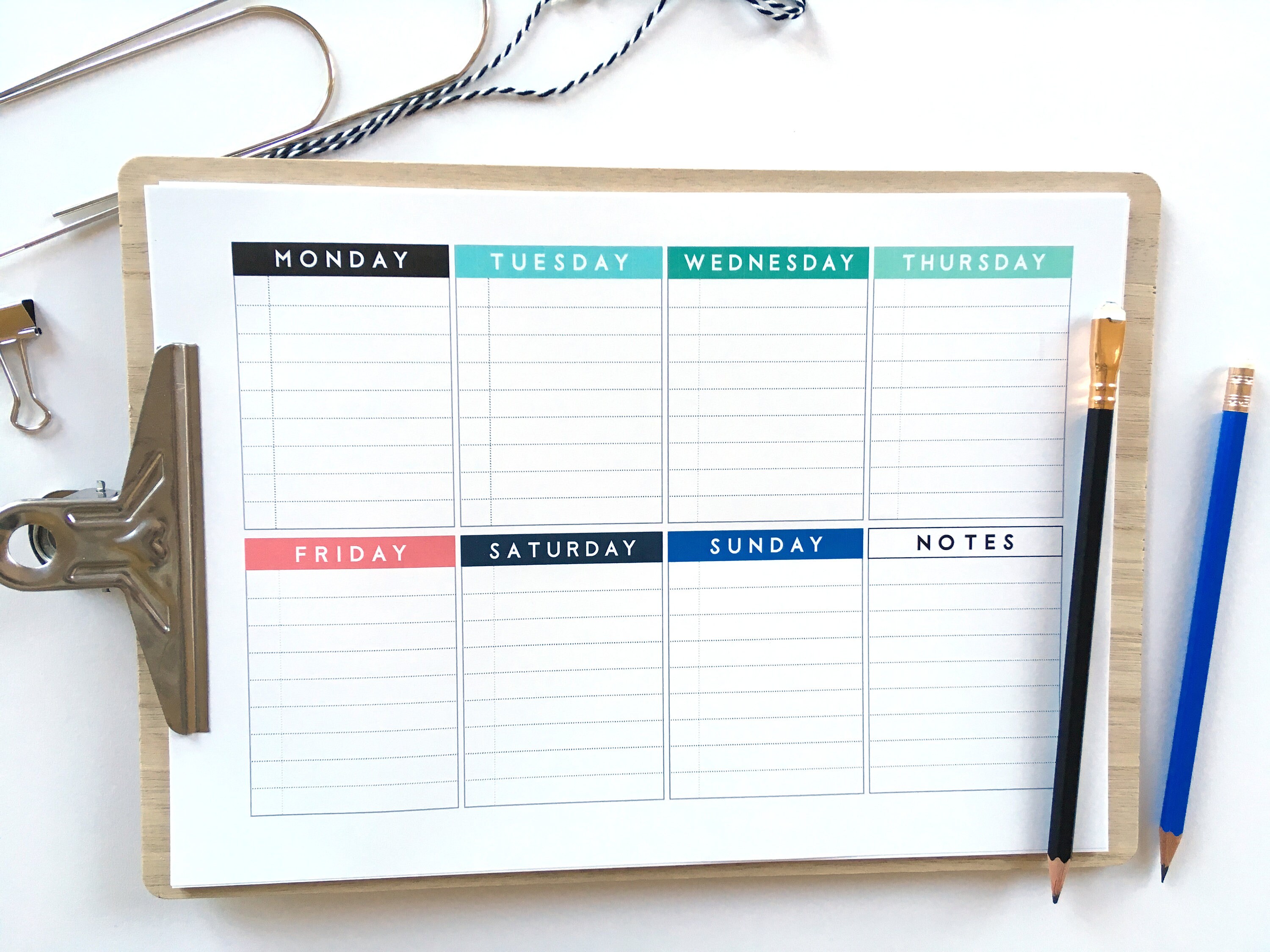 Notebook Style Weekly Planner Digital Download Printable Week - Etsy Canada