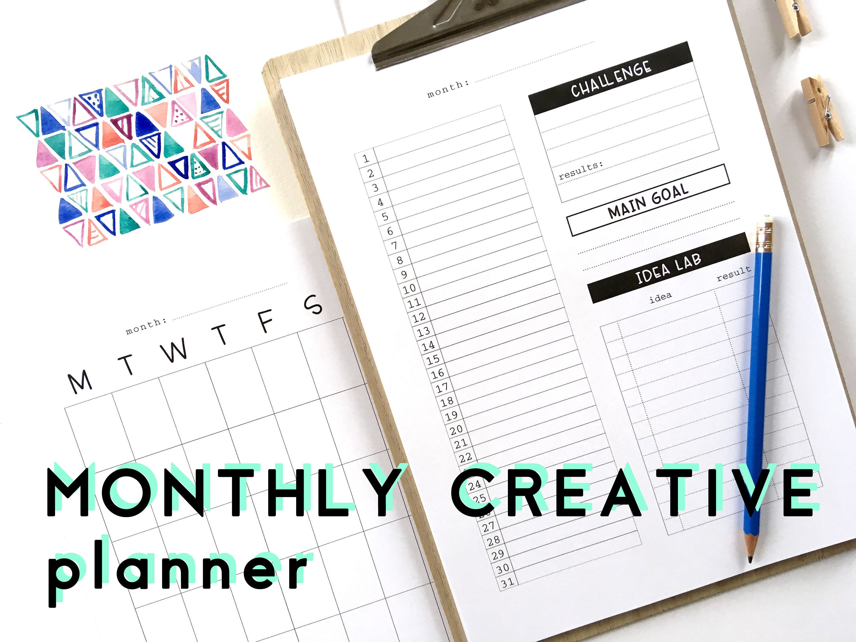 Printable Planner CREATIVE MONTHLY PLANNER Digital Download - Etsy