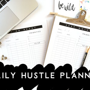 Daily Hustle Planner, Girl Boss Daily Planner Pages, Business Planner ...
