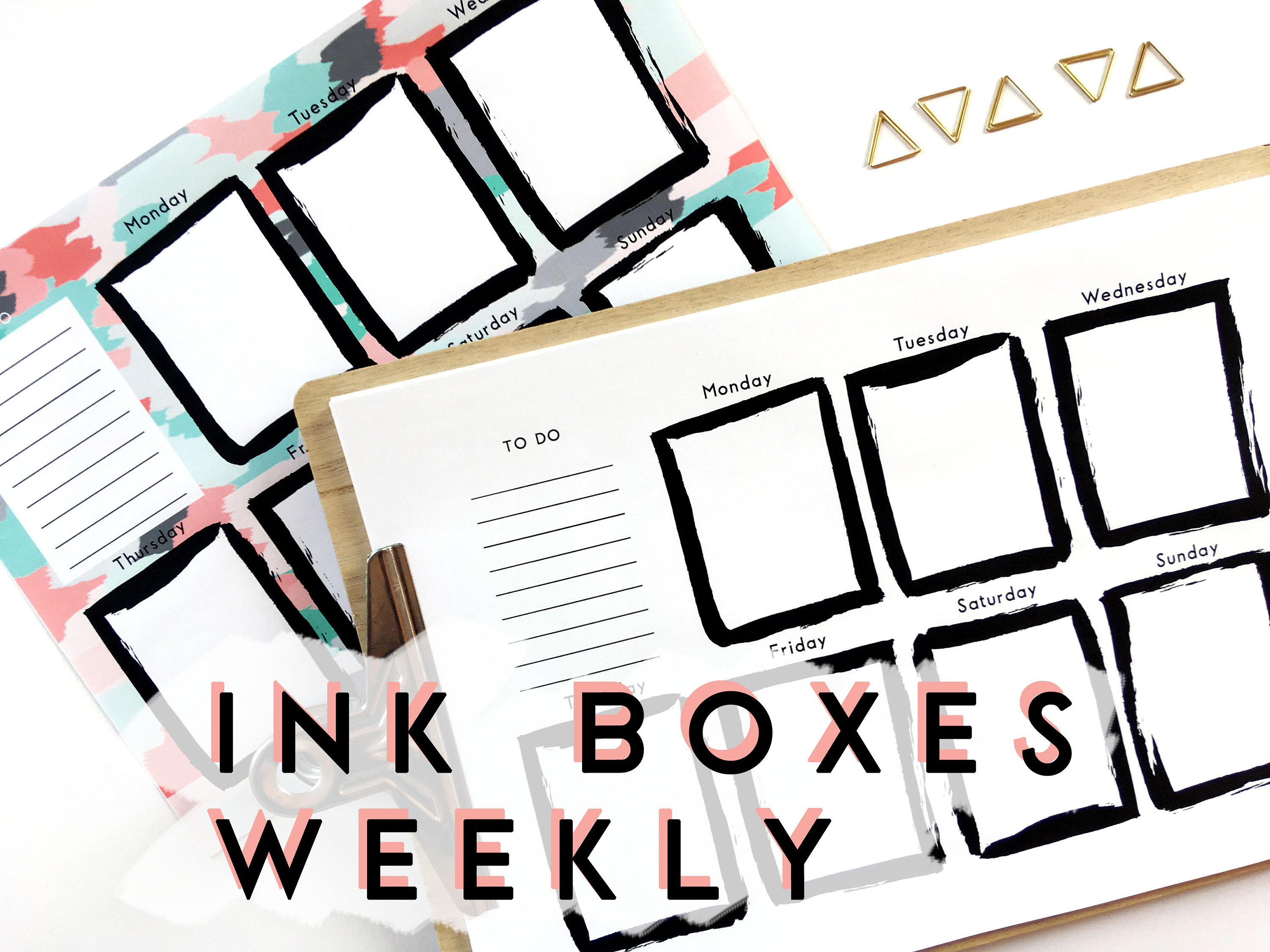 Weekly Printable Planner Ink Boxes, Digital Download, to Do List, A4 A5 ...
