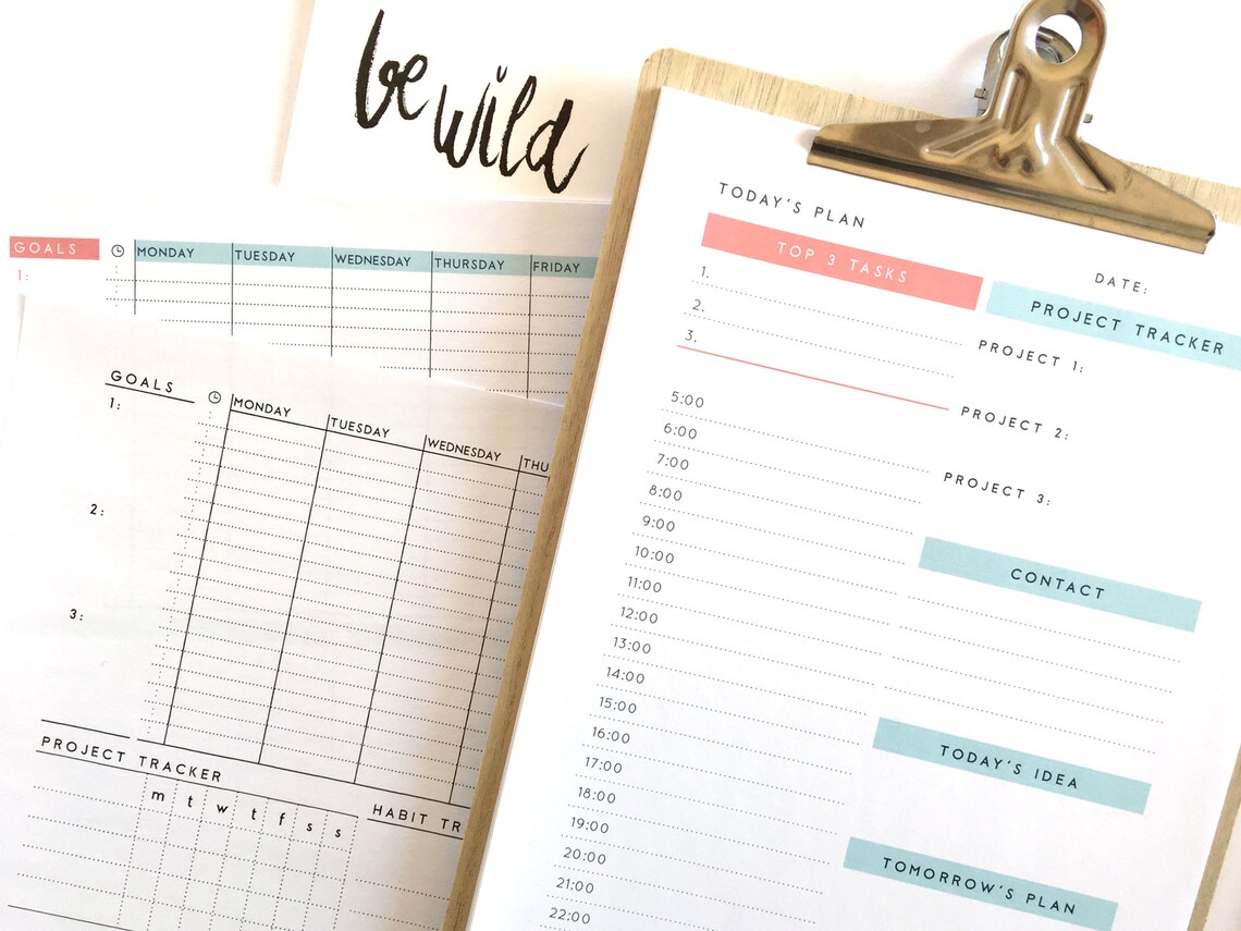 Boss Lady Planner Kit Daily Weekly Planner Printable Hourly - Etsy