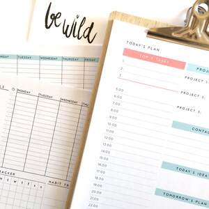 Boss Lady Planner Kit, Daily Weekly Planner Printable, Hourly Business ...