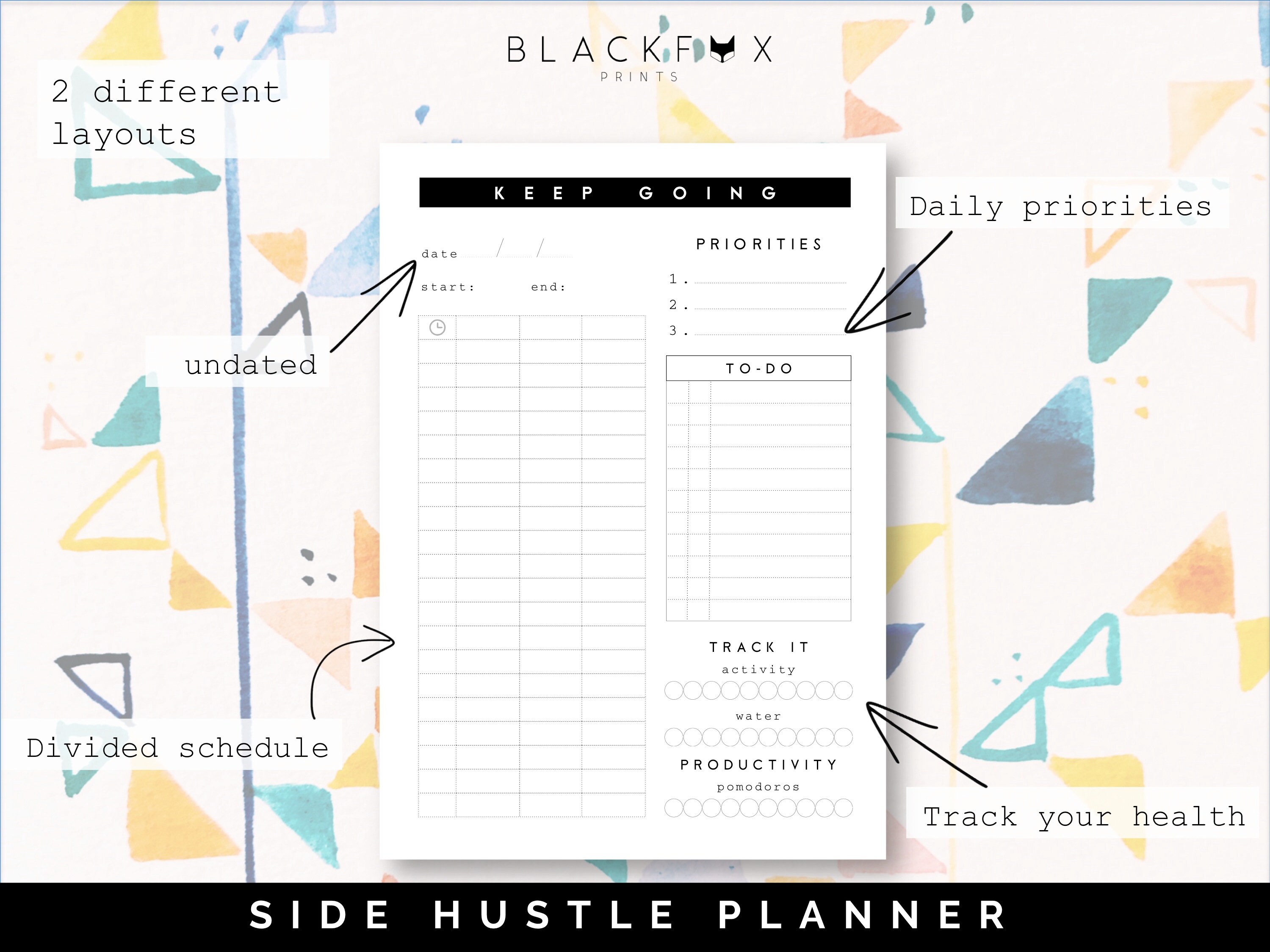 Daily Printable Planner Hustle Kit Digital Download, Personalized Girl ...