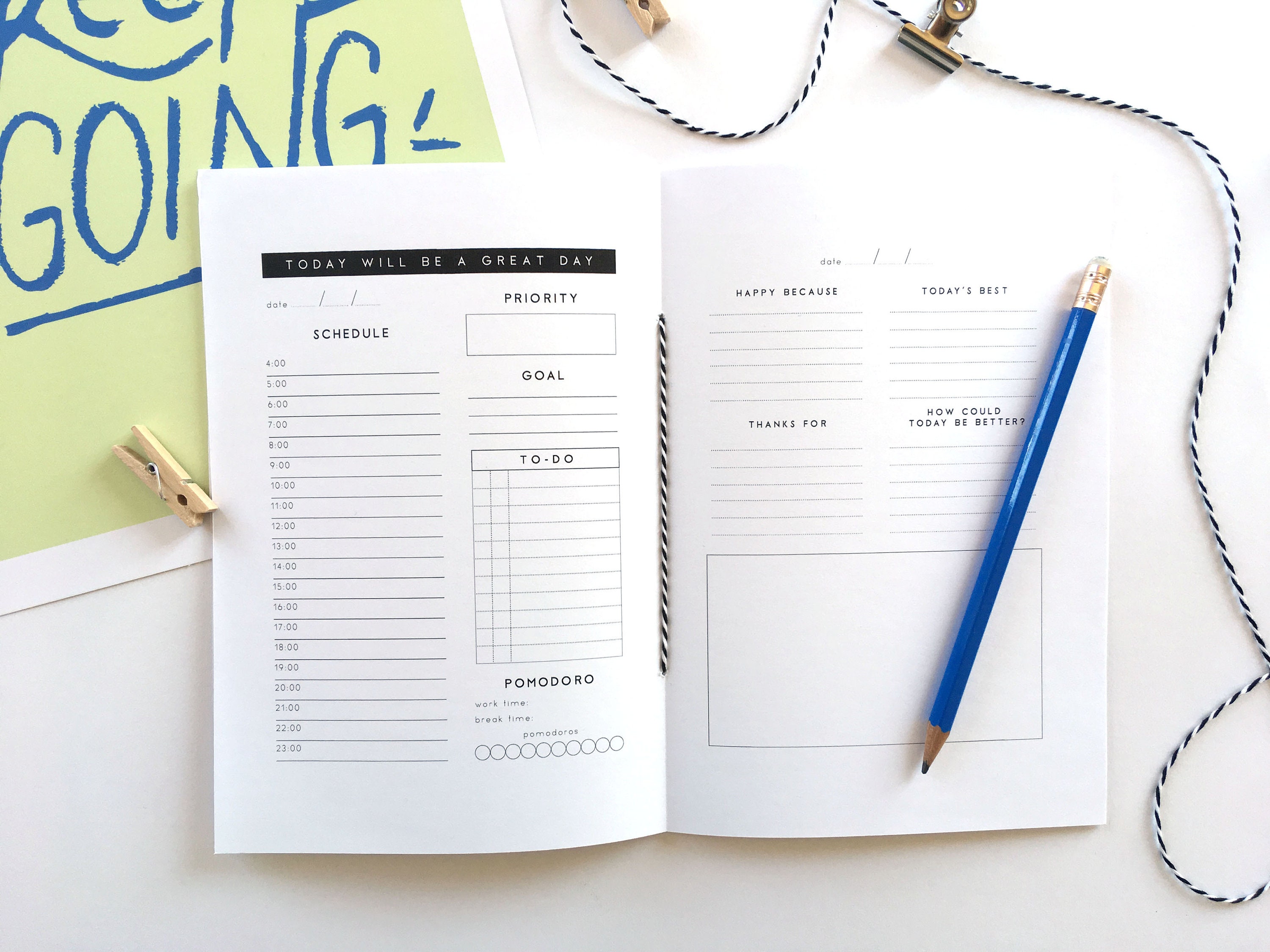 Journal Daily Planner, Bullet Journal Digital Download Planner Inserts ...